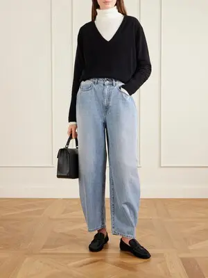RÓHE High-rise Barrel-leg Jeans - Blue