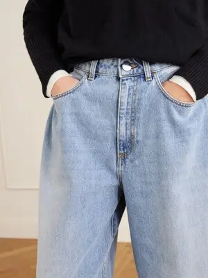 RÓHE High-rise Barrel-leg Jeans - Blue