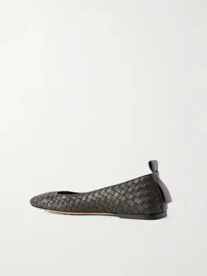 Bottega Veneta Charlotte Intrecciato Leather Ballet Flats - Brown
