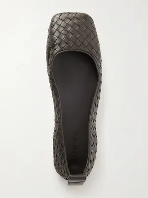 Bottega Veneta Charlotte Intrecciato Leather Ballet Flats - Brown