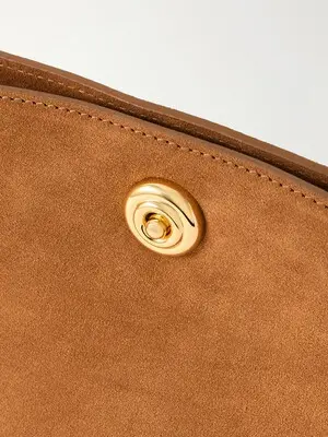 LIFFNER Pushlock Suede Pouch - Brown