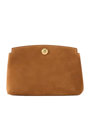 LIFFNER Liffner Pushlock Suede Pouch Tan