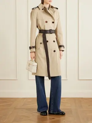 Burberry Foxfield Silk And Cotton-blend Trench Coat - Neutrals
