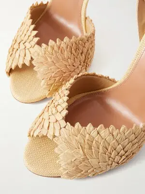 AQUAZZURA Rio Flirt 105 Raffia Sandals - Neutrals