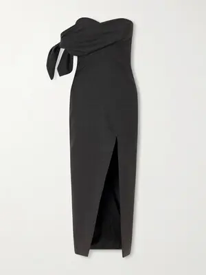 Givenchy Bow-detailed Wool Midi Dress - Gray