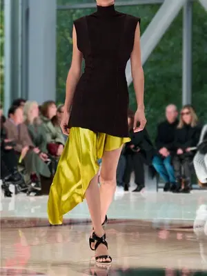 Alaïa Asymmetric Satin Midi Skirt - Green