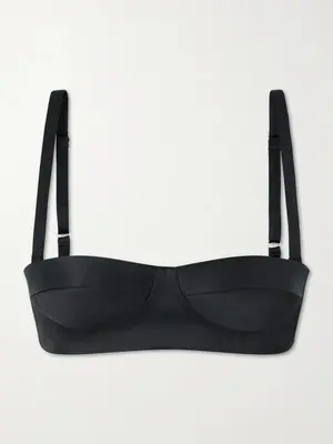 Khaite Selah Cotton-blend Satin Bralette - Black