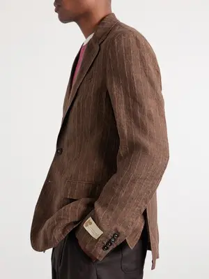 Massimo Alba Pinstriped Linen Blazer