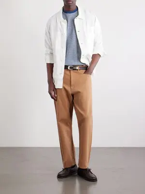 BEAMS Straight-leg Piqué Cotton Trousers