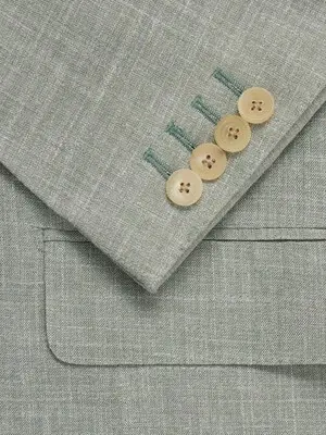 Thom Sweeney Wool, Silk And Linen-blend Blazer - Green