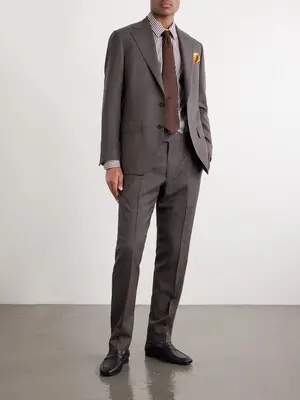 Thom Sweeney Wool, Linen And Silk-blend Suit - Brown