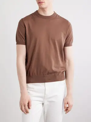Brioni Knitted Cotton T-shirt