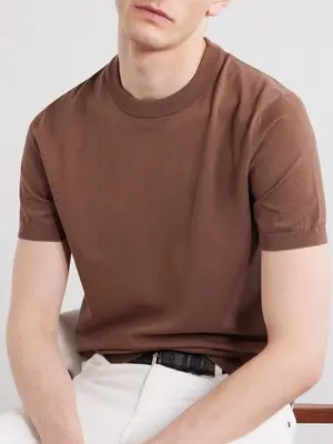Brioni Knitted Cotton T-shirt