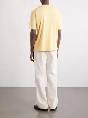 BEAMS Embroidered Cotton Polo Shirt - Yellow