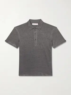 Orlebar Brown Sebastian Linen-jersey Polo Shirt - Gray