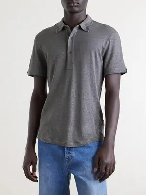 Orlebar Brown Sebastian Linen-jersey Polo Shirt - Gray