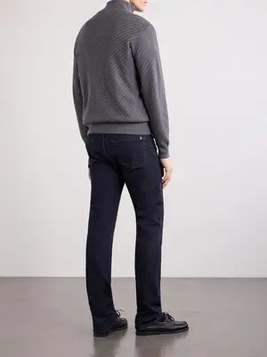 Brioni Woven Cotton, Silk, And Cashmere-blend Zip-up Cardigan
