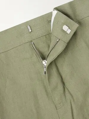 Orlebar Brown Griffon Tapered Linen Trousers - Green