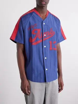 Aimé Leon Dore Printed Cotton-jersey Shirt - Blue