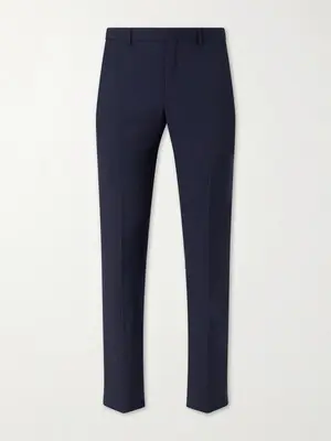 Brioni Trevi Pleated Wool-mohair Blend Trousers - Blue