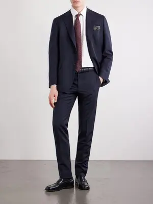 Brioni Trevi Pleated Wool-mohair Blend Trousers