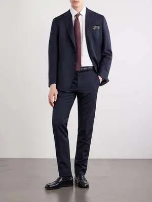 Brioni Trevi Pleated Wool-mohair Blend Trousers