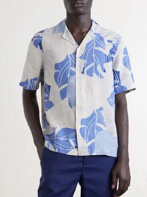Frescobol Carioca Roberto Camp-collar Printed Linen Shirt