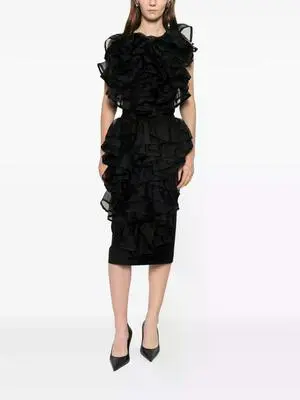 Viktor & Rolf Ruffled Volant Midi Skirt