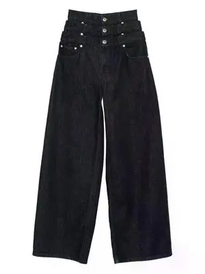 Viktor & Rolf Layered Wide Leg Jeans - Blue