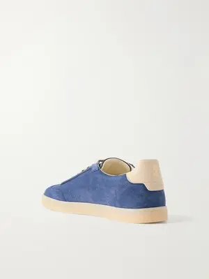 Brunello Cucinelli Coda Di Rondine" Suede Lace-up Sneakers - Blue