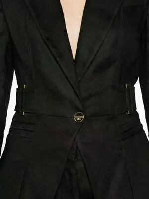 Elisabetta Franchi Single-breasted Jacket With Gold-tone Metal Trims