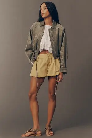 Blanknyc Faux Suede Cropped Jacket - Sage