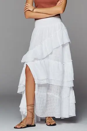 PILCRO Textured Petticoat Maxi Skirt