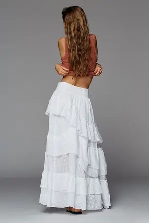 PILCRO Textured Petticoat Maxi Skirt
