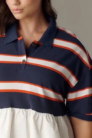 Maeve Striped Peplum Top - Eclipse Combo