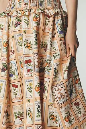 Avec Les Filles Smocked Ruffle Sleeveless Midi Dress