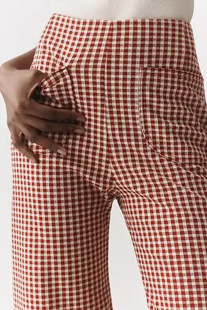 Maeve Colette Ruffle-hem Crop Wide-leg Pants