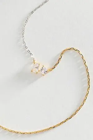 Anthropologie Crystal Pendant Chain Necklace