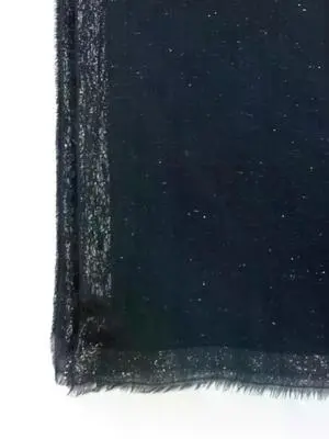 Faliero Sarti Glitter-effect Frayed Scarf - Blue