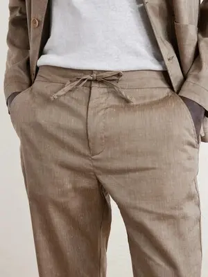Frescobol Carioca Straight-leg Cotton Blend Trousers - Neutrals