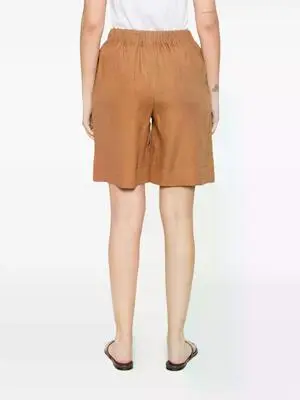 GRAN SASSO Elasticated-waistband Linen Shorts - Brown