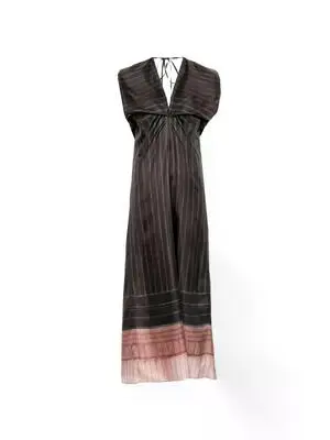 ALYSI Pinstripe-pattern Gathered Maxi Dress