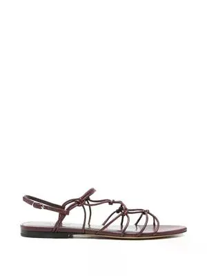 Le Monde Beryl Knotted Leather Sandals - Red