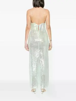 FORTE_FORTE Sequin-embellished Maxi Dress - Green