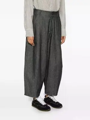 Soh Belt-loop Wide-leg Jeans - Black