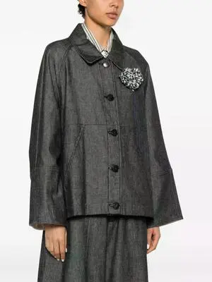 Soh Brooch-detail Jacket - Black