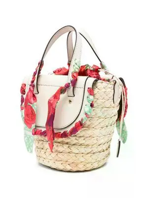 CUBA LAB Floral-print Bucket Bag - Neutrals