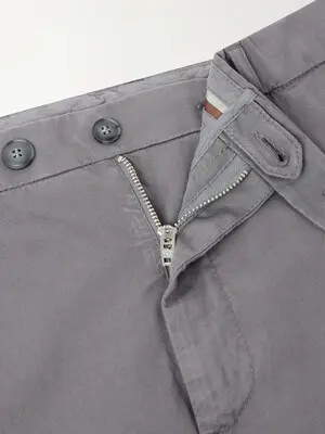 Canali Slim-fit Stretch Cotton-blend Gabardine Trousers - Gray