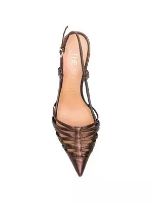 THE SELLER Caged Slingback Pumps - Brown
