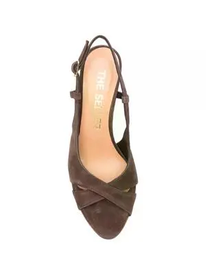 THE SELLER Crossover-strap Slingback Pumps - Brown